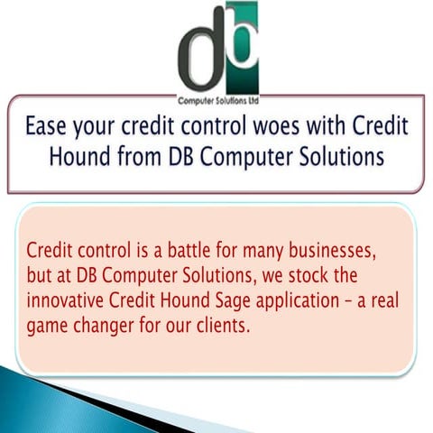 Ease your credit control woes with Credit Hound from DB Computer Solutions | PPT