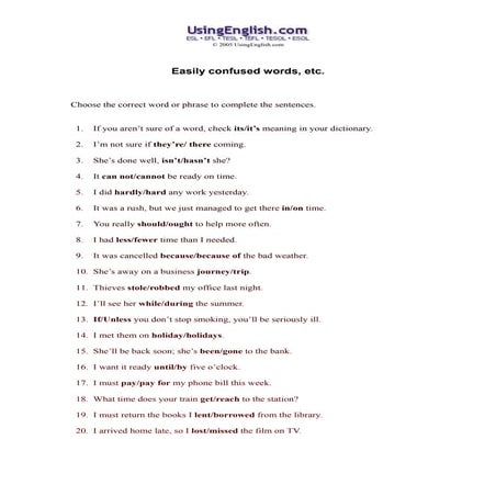 Easily confused-words | PDF