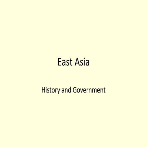 East Asia History | PPT