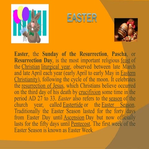 Easter | PPT | National & Civic Holidays | Holidays