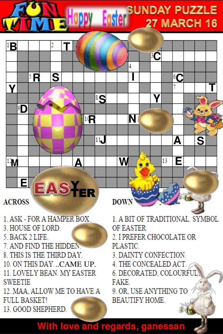 EASTER CROSSWORD PUZZLE EASTER CROSSWORD PUZZLE