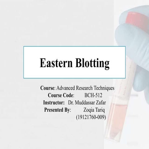 Eastern Blotting Technique TLC Blot (Far Eastern Blot) And Its