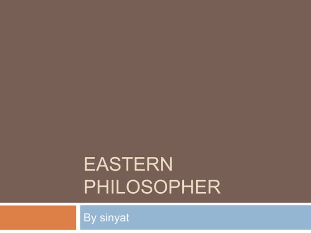 Eastern philosophy | PPT