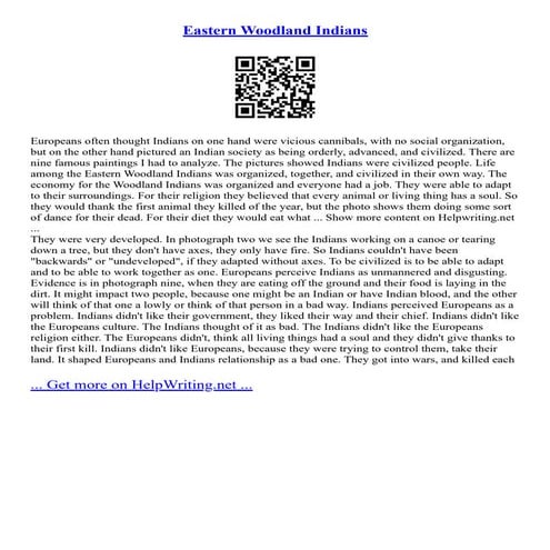 Eastern Woodland Indians | PDF