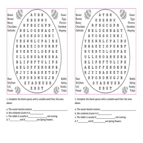 Easter word finding | DOCX