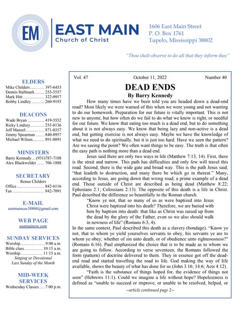 East Main Informer, 10-25-22.pdf | Christianity | Religion & Spirituality