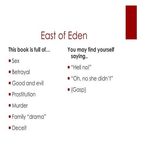 East of eden journals and notes | PPTX