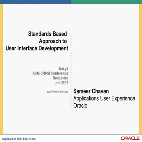 Standards Based Approach To User Interface Development Ppt 4105