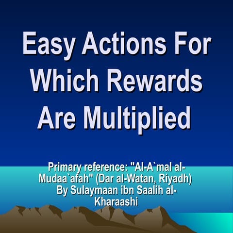 Easy Actions For Which Rewards Are Multiplied | PPT