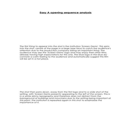 Easy a opening sequence analysis | PDF