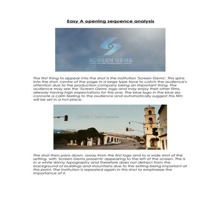 Easy a opening sequence analysis | DOC