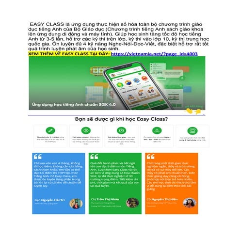 Easy class ứng dụng học tiếng anh hot nhất 2021 | PDF