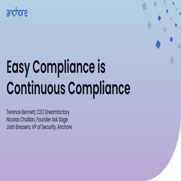 Easy Compliance is Continuous Compliance | PDF