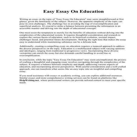 Easy Essay On Education.pdf