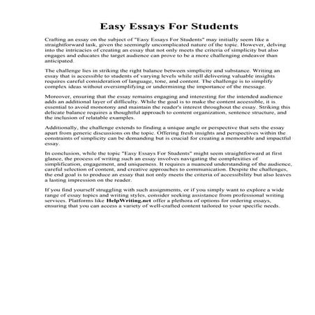 Easy Essays For Students.pdf