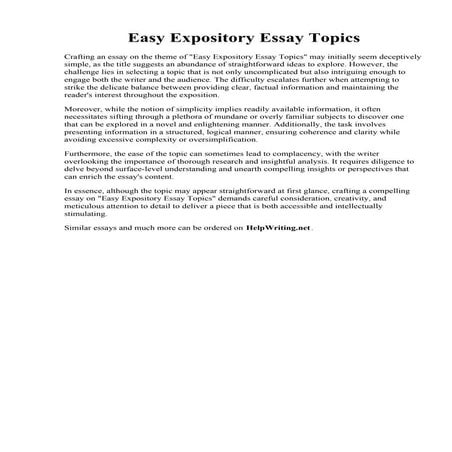 Easy Expository Essay Topics.pdf