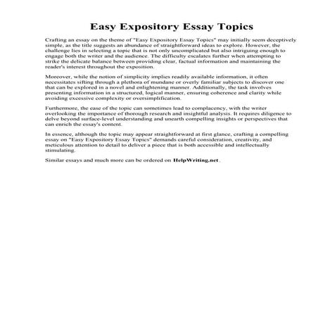 Easy Expository Essay Topics.pdf
