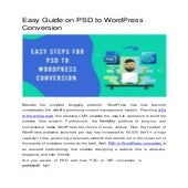 Easy Guide on PSD to WordPress Conversion | PPTX