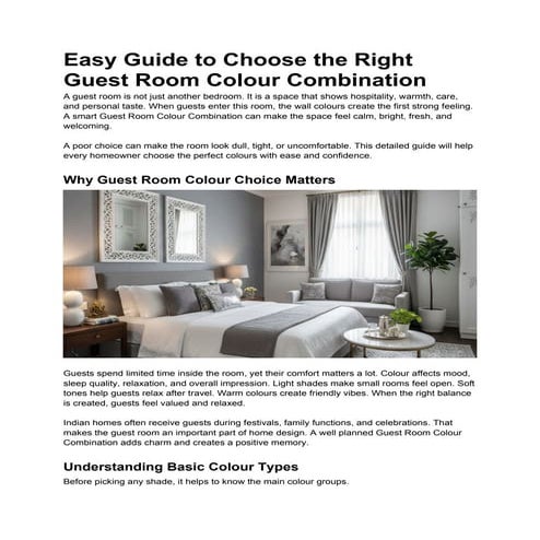Easy Guide to Choose the Right Guest Room Colour Combination | DOCX