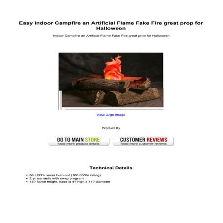 Easy indoor campfire an artificial flame fake fire great prop for ...