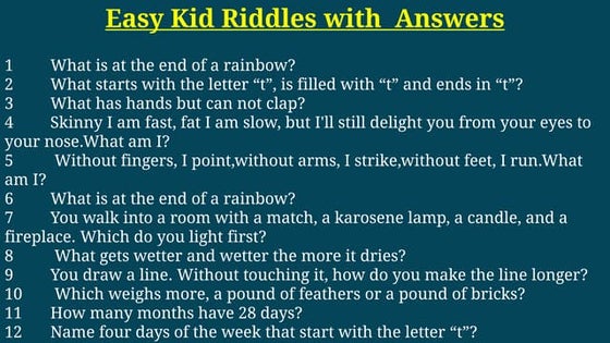 Easy riddles for kids | PDF