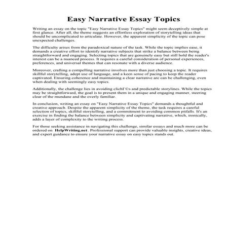 Easy Narrative Essay Topics | PDF