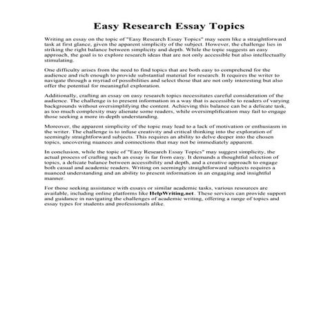 Easy Research Essay Topics.pdf | Genetics | Science