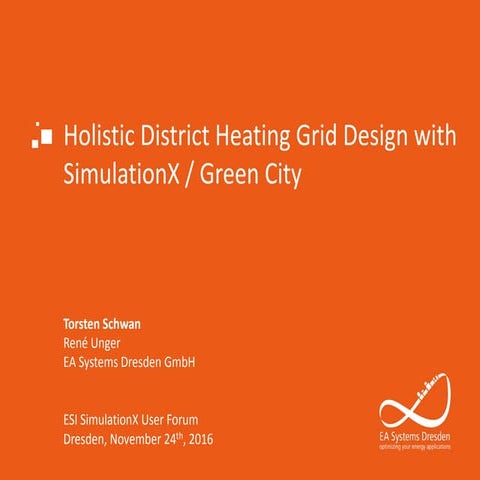 Holistic District Heating Grid Design With Simulationx And Green City Pdf