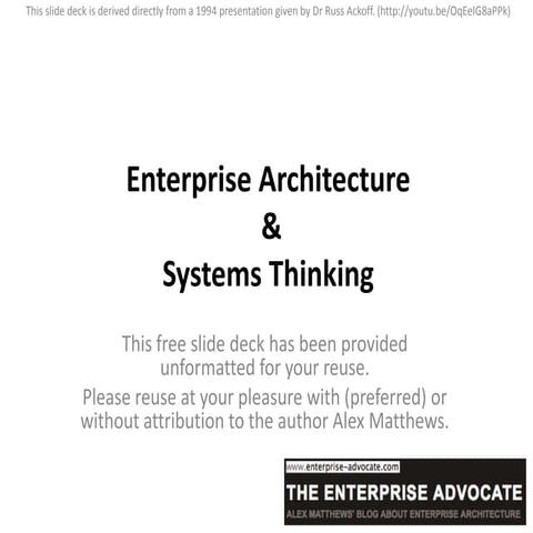 Enterprise Architecture And Systems Thinking Pptx 5911
