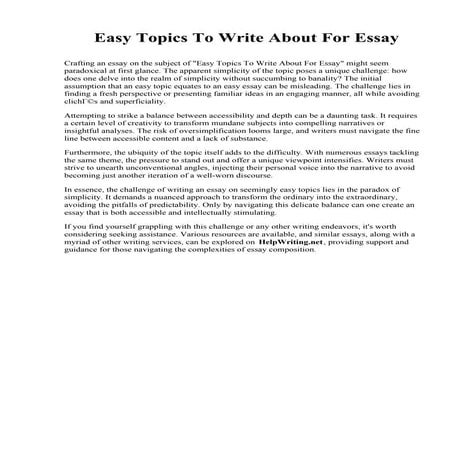 Easy Topics To Write About For Essay.pdf