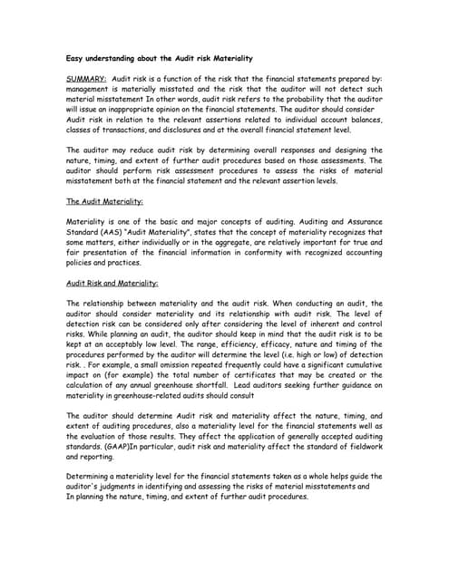 Audit materiality | PPT