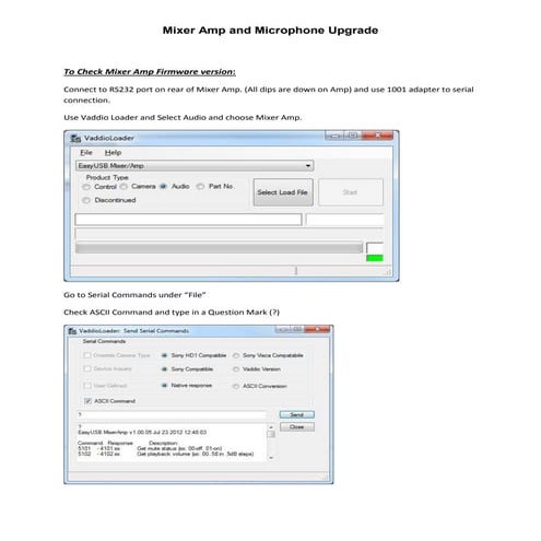 Vaddio Easy usb mixer amp firmware upgrade | PDF