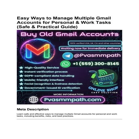 Top Trusted Places to Buy Old Gmail Accounts in USA ....docx