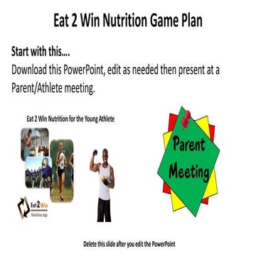 Eat 2 Win Nutrition for the Young Athlete | PPTX
