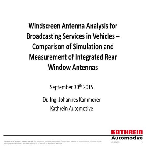Windscreen Antenna Analysis for broadcasting services in vehicles ...