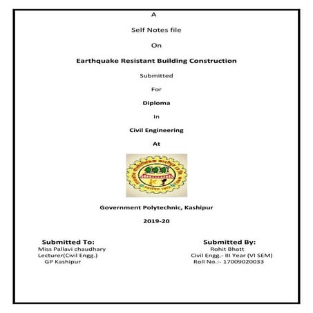 EARTHQUAKE RESISTANT BUILDING CONSTRUCTION notes for civil engineering ...