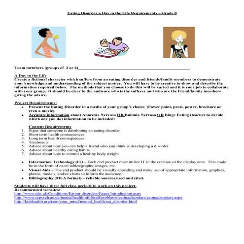 Eating disorder a day in the life (revised aug 2011) | DOCX