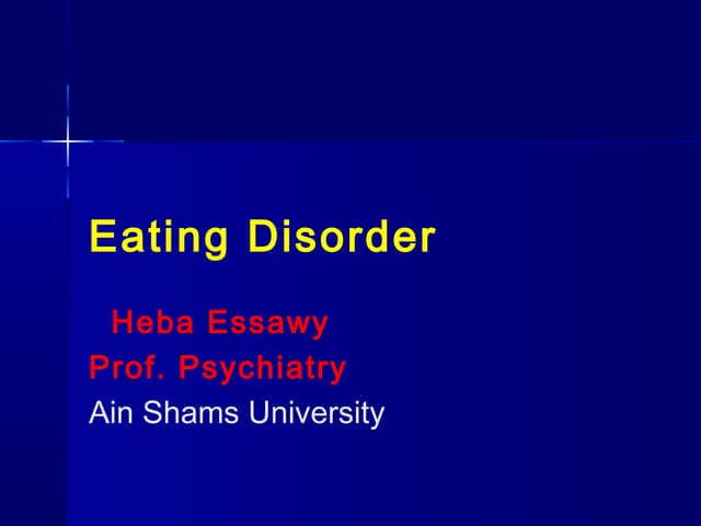 Eating disorders. | PPTX