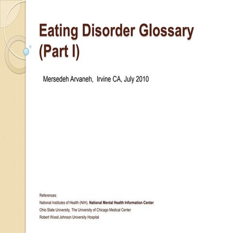 Eating disorder glossary (Part I) | PPTX | Digestive Disorders ...