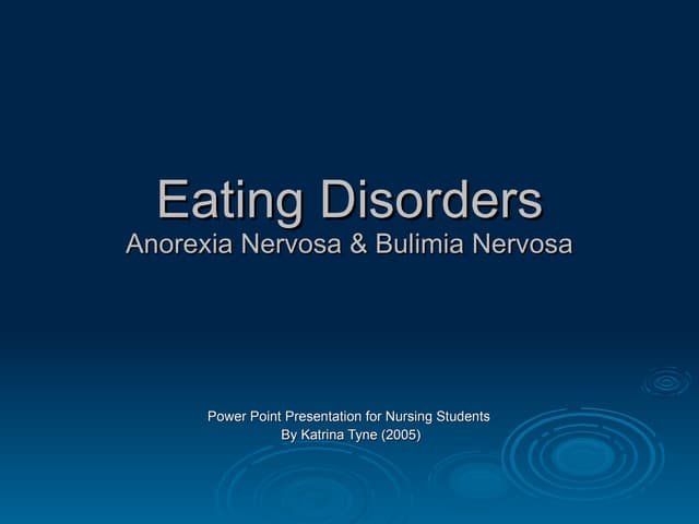 Eating disorders. | PPTX