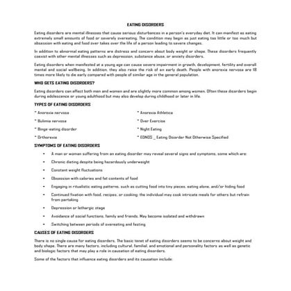 Eating disorders | DOCX