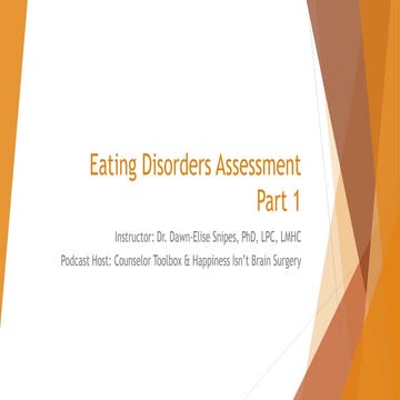 Eating Disorders Assessment: Part 1 | PPTX