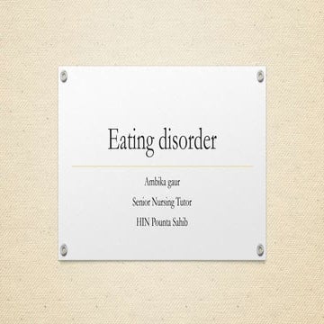 Eating disorder | PPTX