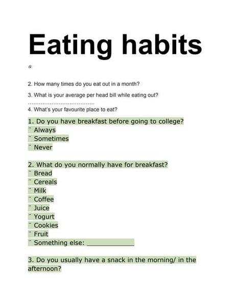 Healthy Eating Questionnaire healthy-eating-questionnaire
