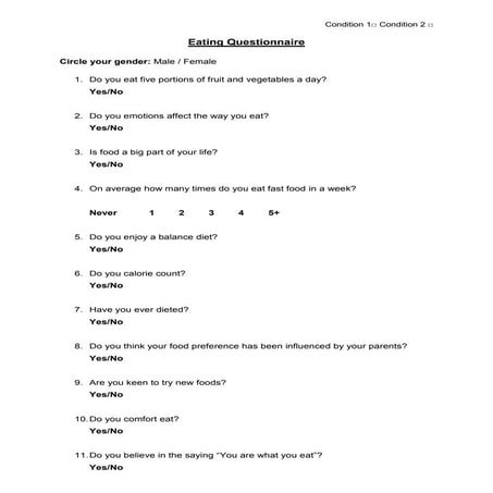 Eating questionnaire | DOCX