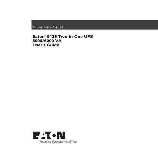 Eaton 9135 ups_users_guide | PDF