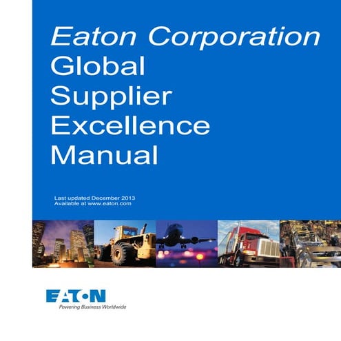 Eaton supplier excellence manual 12152013 | PDF