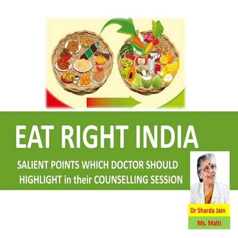 EAT RIGHT INDIA SALIENT POINTS WHICH DOCTOR SHOULD HIGHLIGHT in their ...