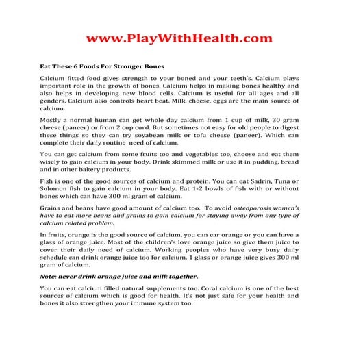 Eat these 6 foods for stronger bones | PDF