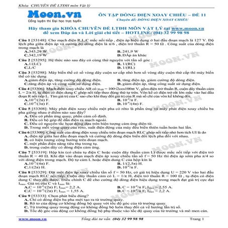 Chuyên đề cac mach dien xoay chieu | PDF